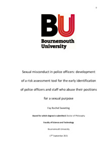 Bournemouth University Research Online [BURO] - Sexual misconduct in police officers ...